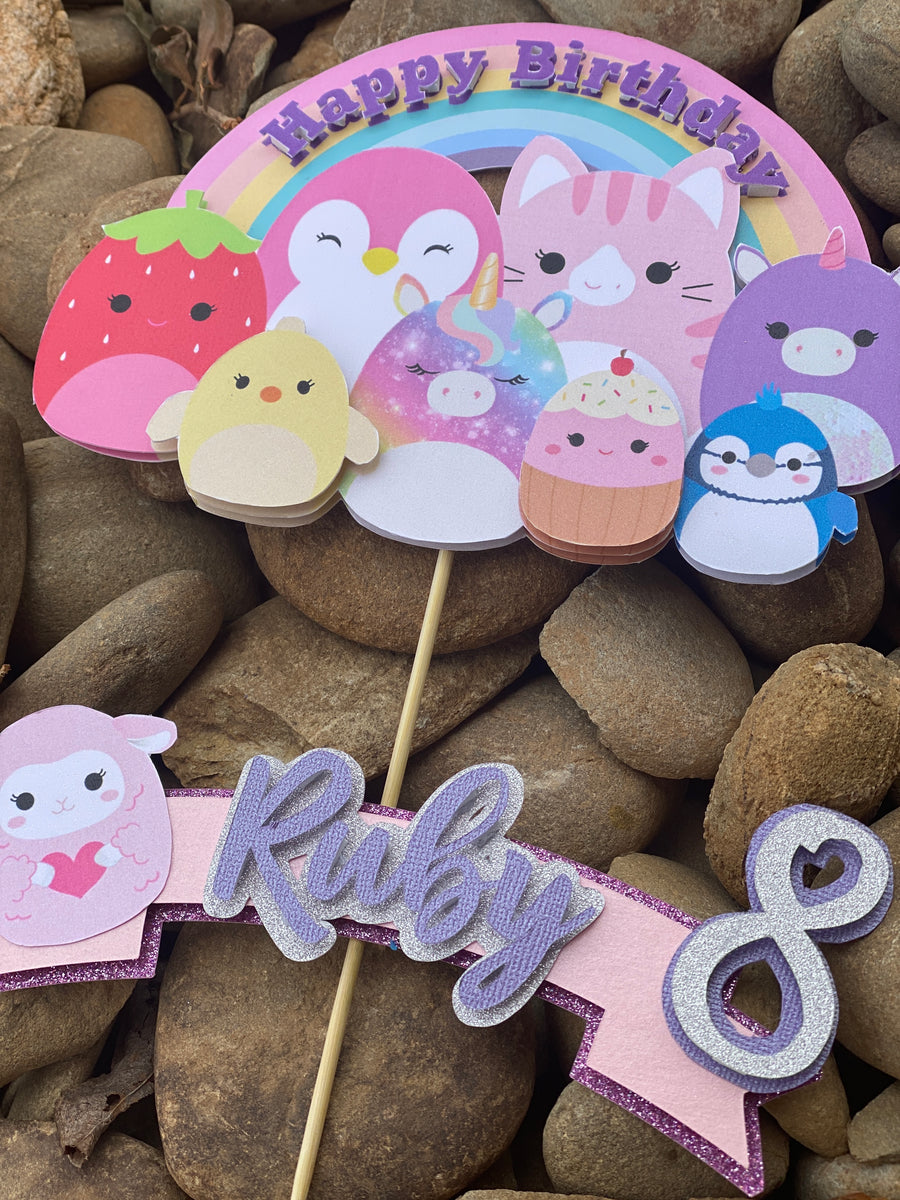 3D Cake Topper Squishmellow Theme – Toad and Co Designs