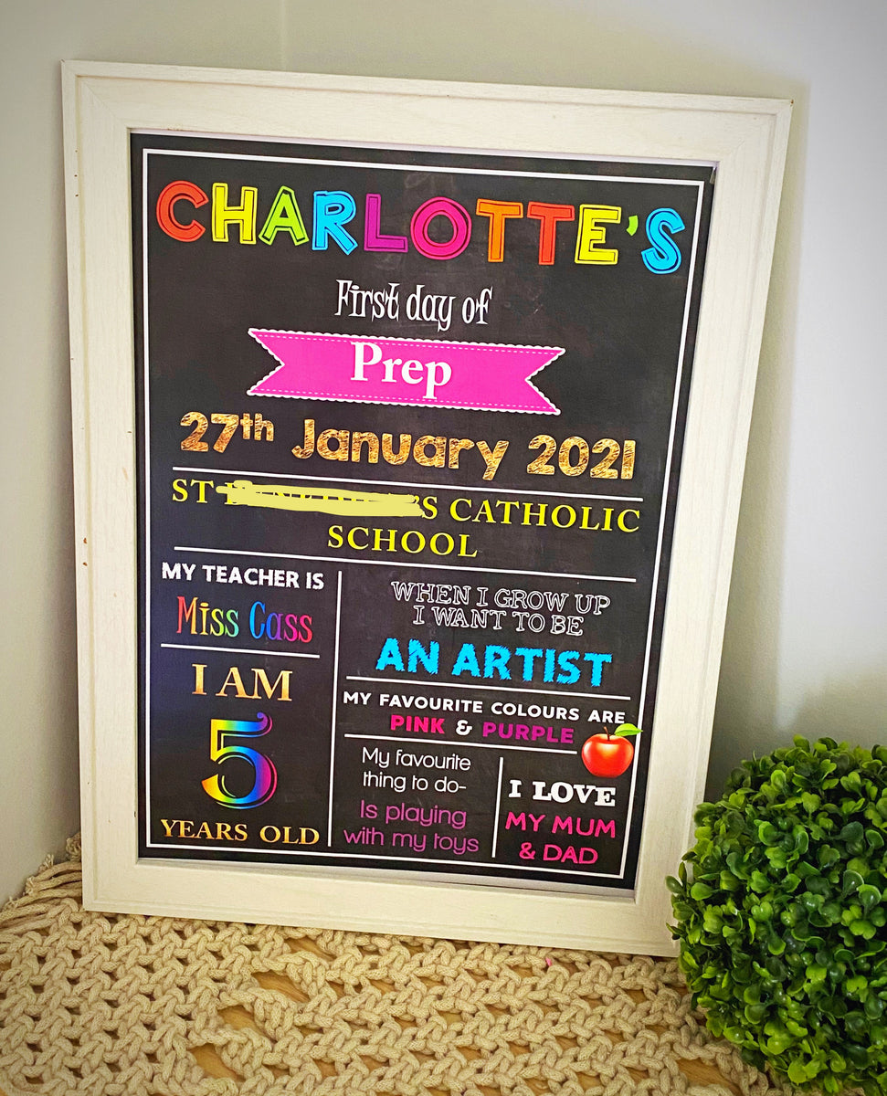 My First Day of School Poster- A3 – Toad and Co Designs