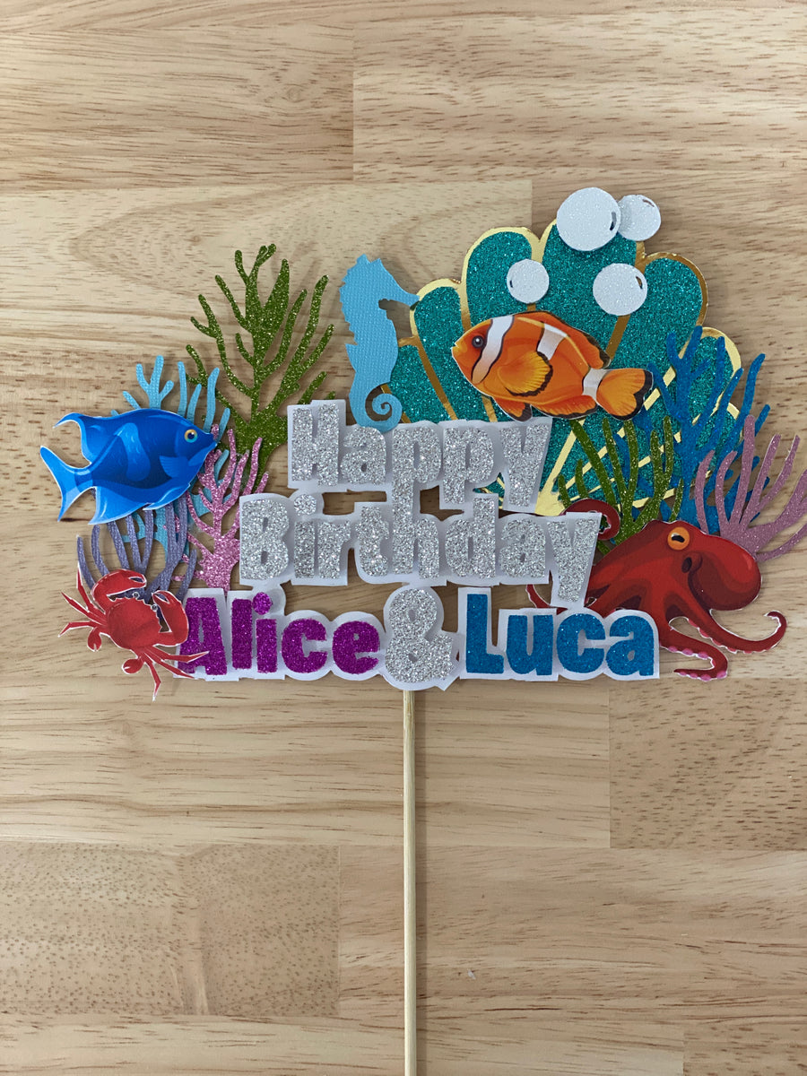 3D Cake Topper Underwater Theme – Toad and Co Designs