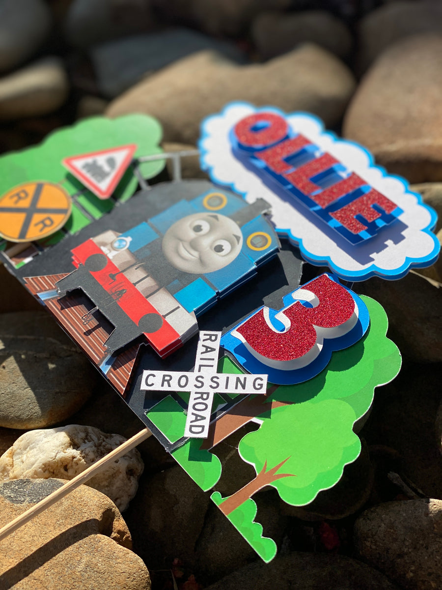 3D Cake Topper Thomas the Tank Theme – Toad and Co Designs