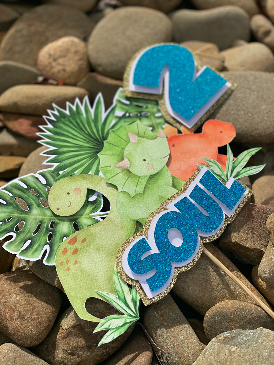 3D Cake Topper Dinosaur Theme – Toad and Co Designs