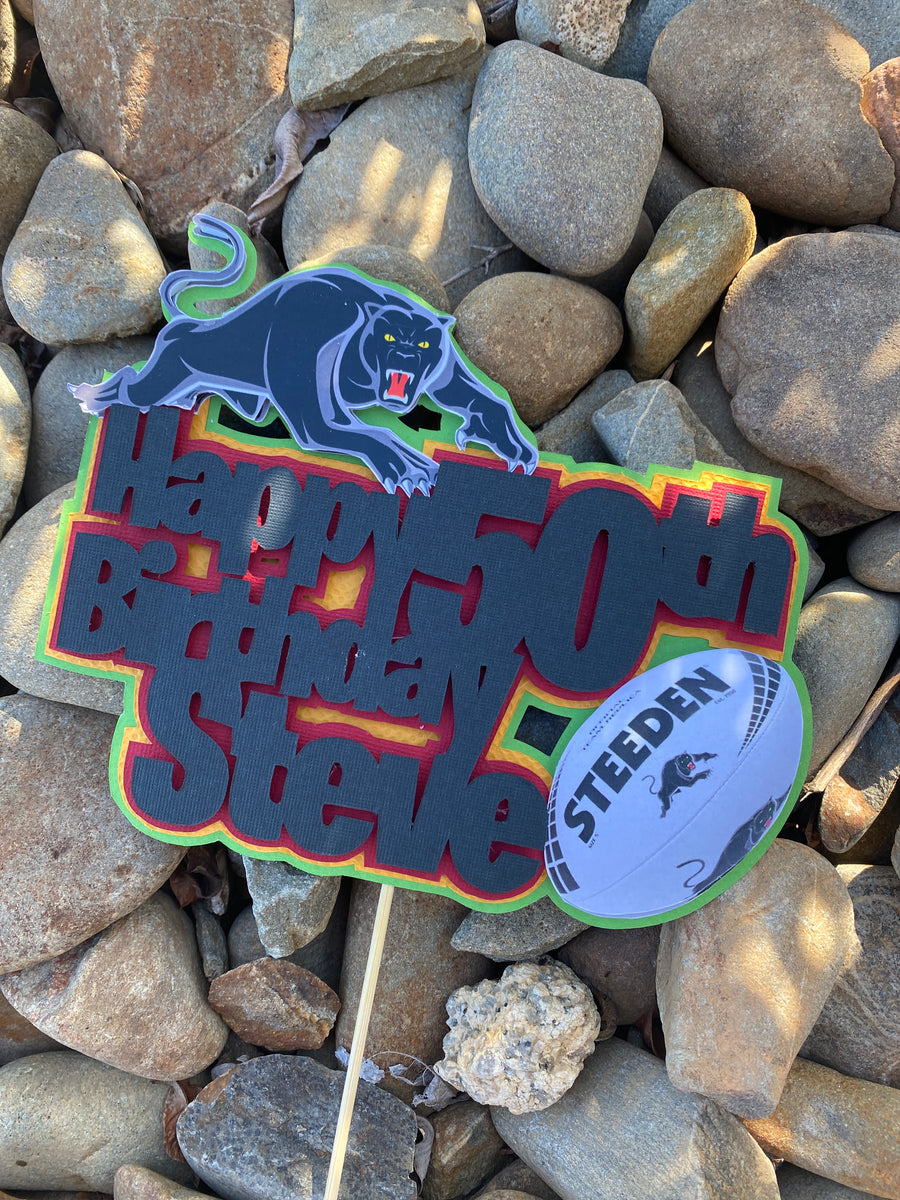 3D Cake Topper Penrith Panthers Theme – Toad and Co Designs