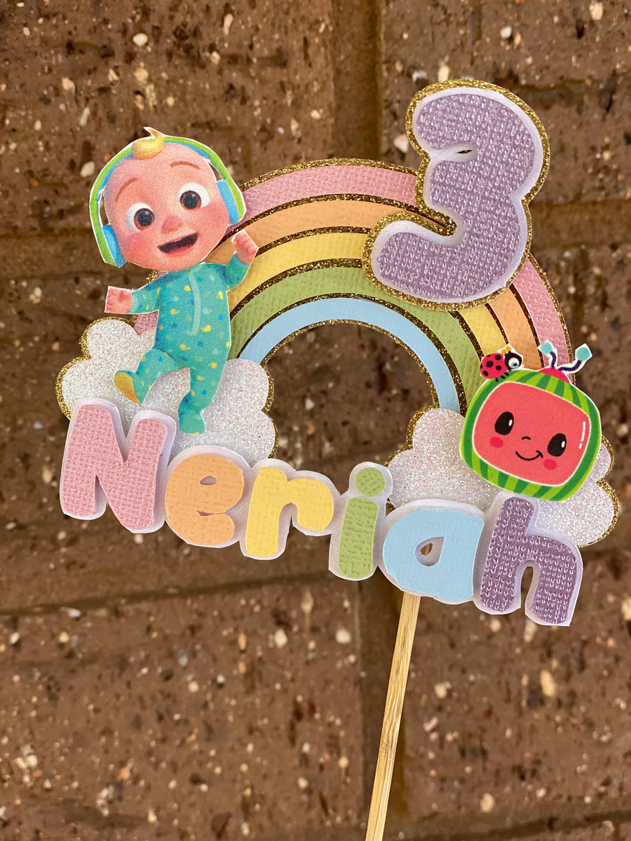 3D Cake Topper Cocomelon theme – Toad and Co Designs