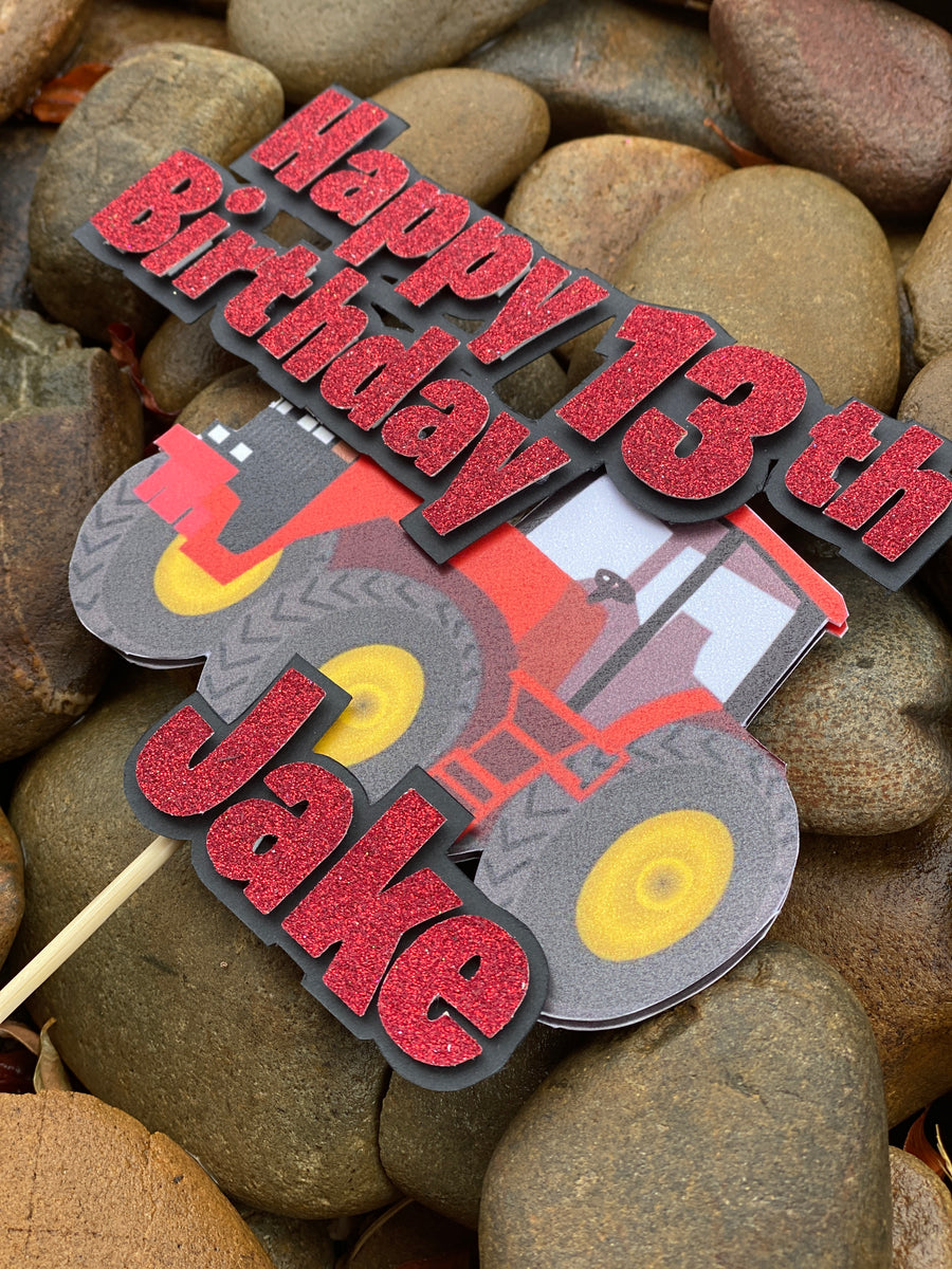 3D Cake Topper Tractor theme – Toad and Co Designs