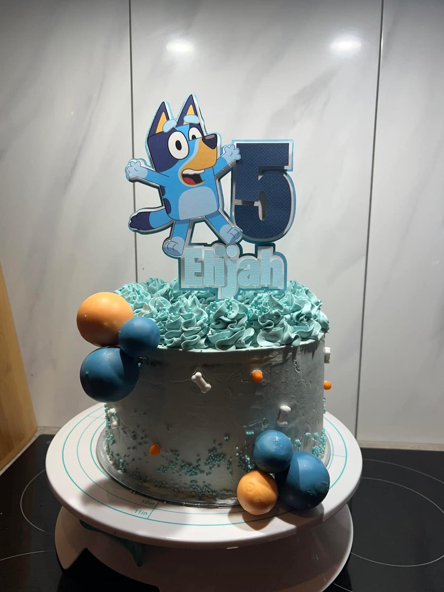 3D Cake Topper Bluey style 1 theme – Toad and Co Designs