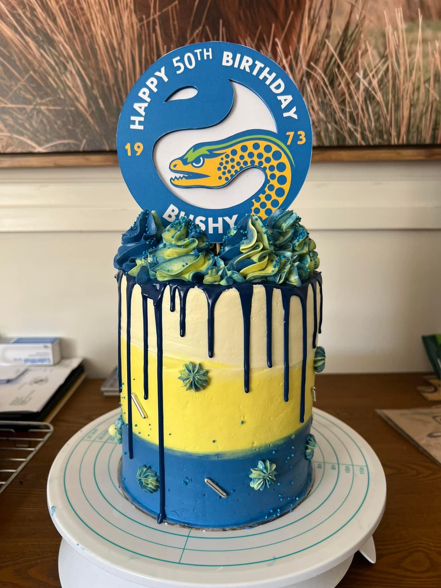 3D Cake Topper Parramatta Eels Theme – Toad and Co Designs