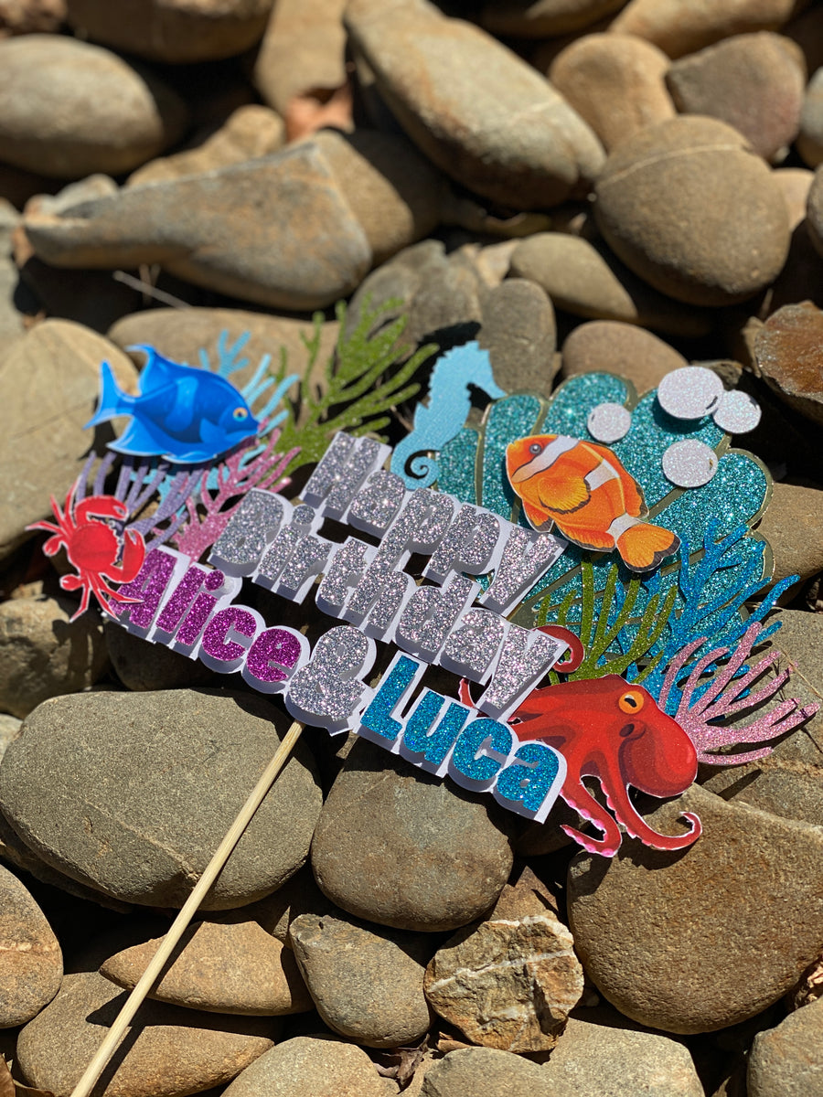 3D Cake Topper Underwater Theme – Toad and Co Designs