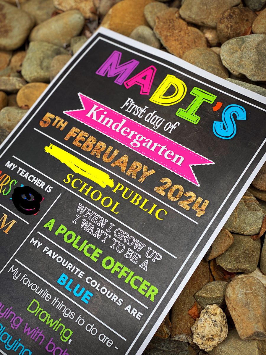 My First Day of School Poster- A3 – Toad and Co Designs