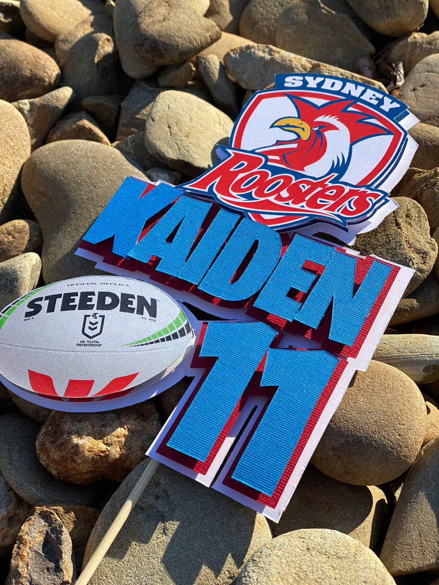 3D Cake Topper Sydney Roosters Theme 2 – Toad and Co Designs