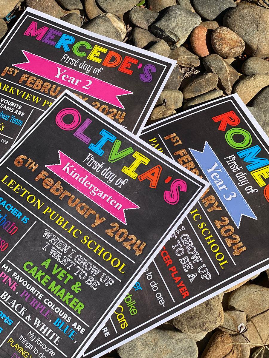 My First Day of School Poster- A3 – Toad and Co Designs