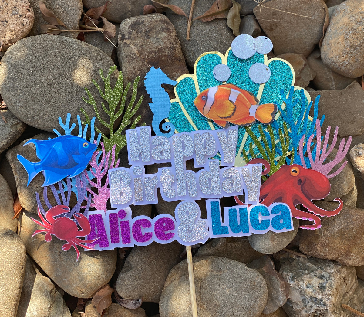 3D Cake Topper Underwater Theme – Toad and Co Designs